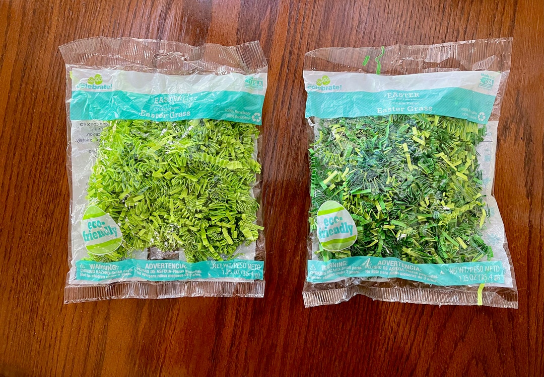New 1.25 Oz Bag of Green Crinkle Paper Easter Grass, Eco-friendly Craft ...