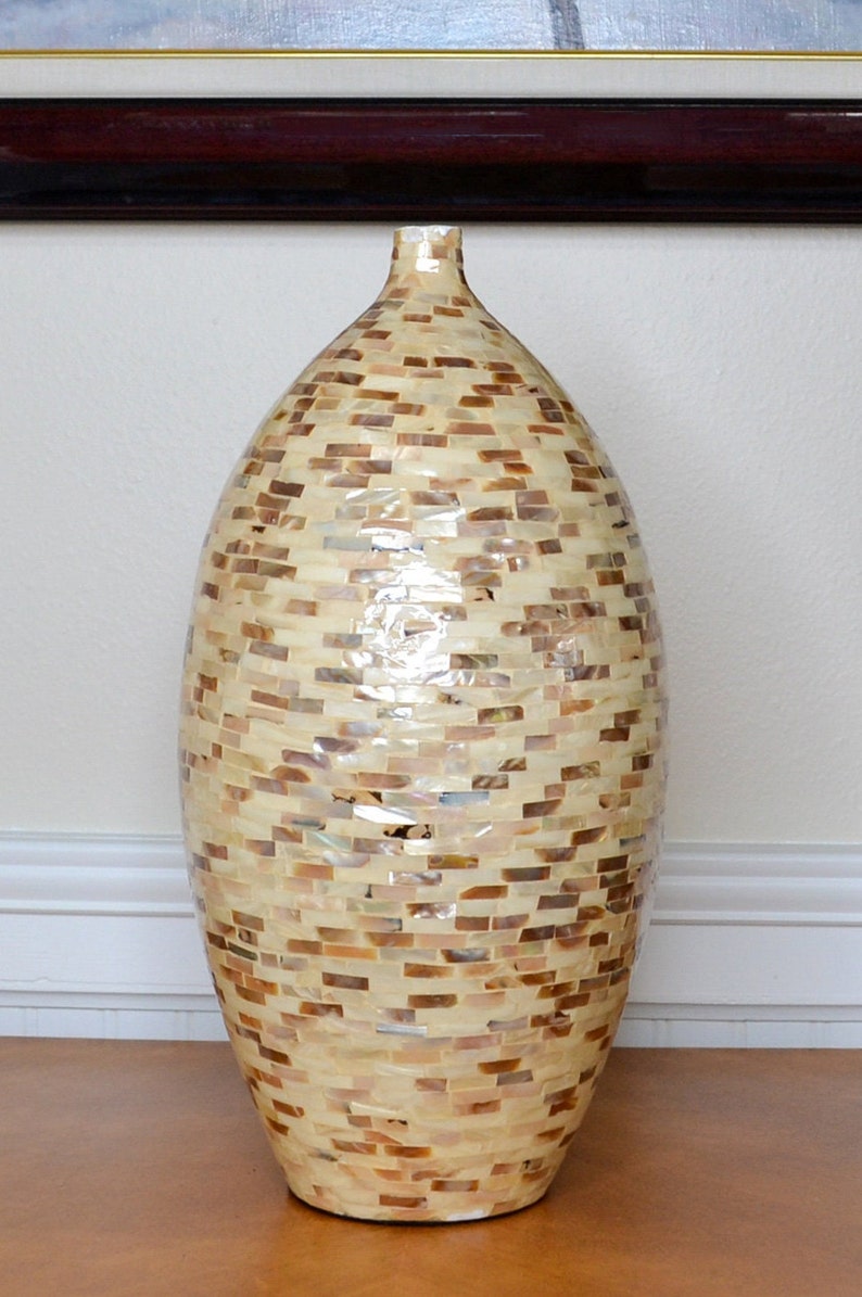 16.5 Inch Tall Hand Crafted Mother of Pearl Shell Inlay Mosaic - Etsy