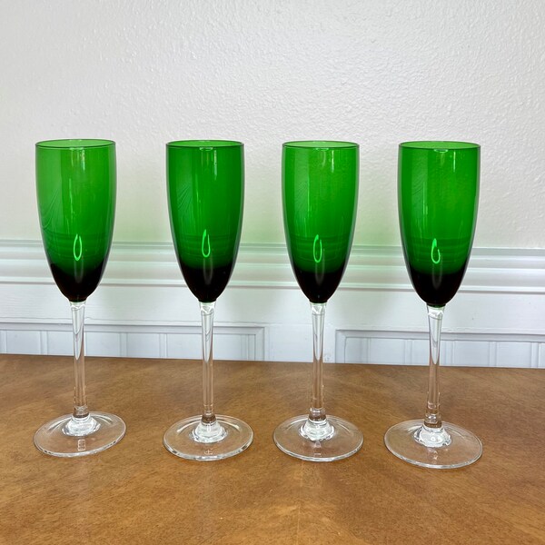 Green Champagne Flutes - Etsy