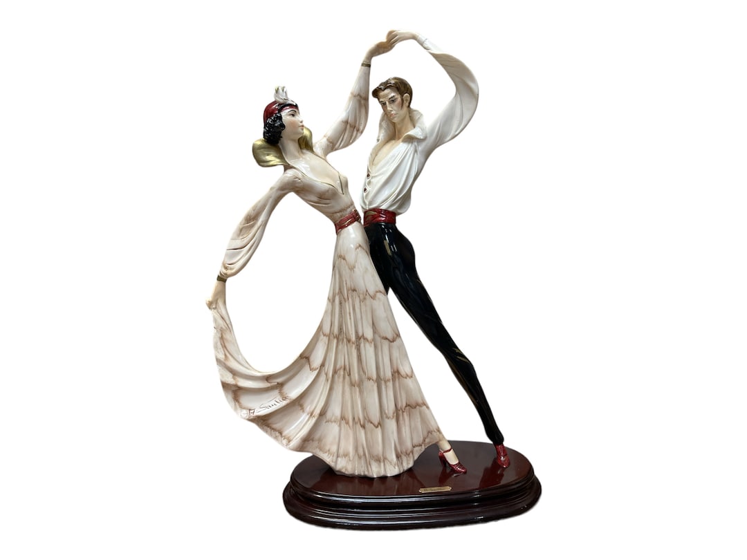 Signed and Numbered Art Deco Dancing Couple Figure by Italian Artist A ...