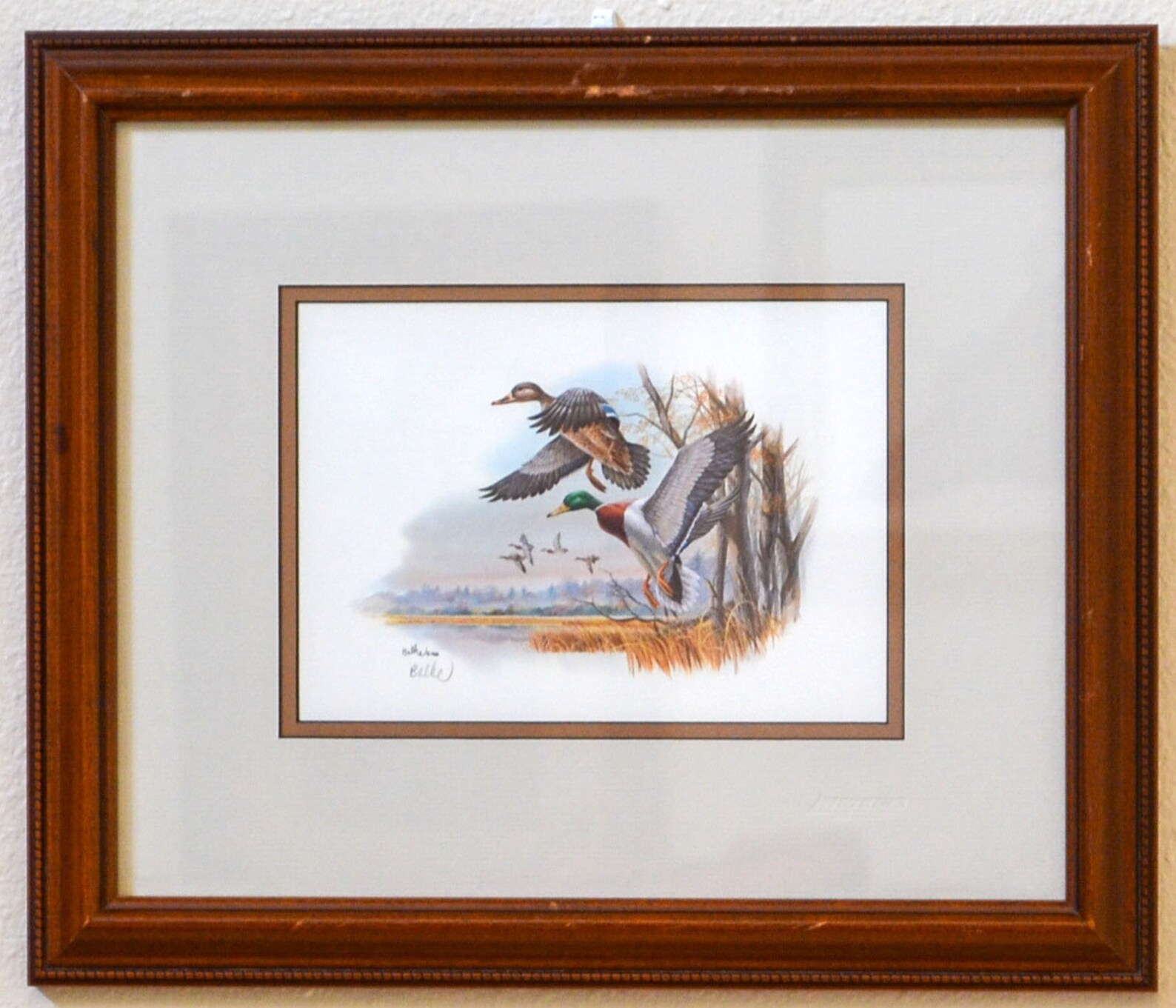 Signed 1988 Fine Art Lithograph of Ducks on Cotton Paper, From Original ...
