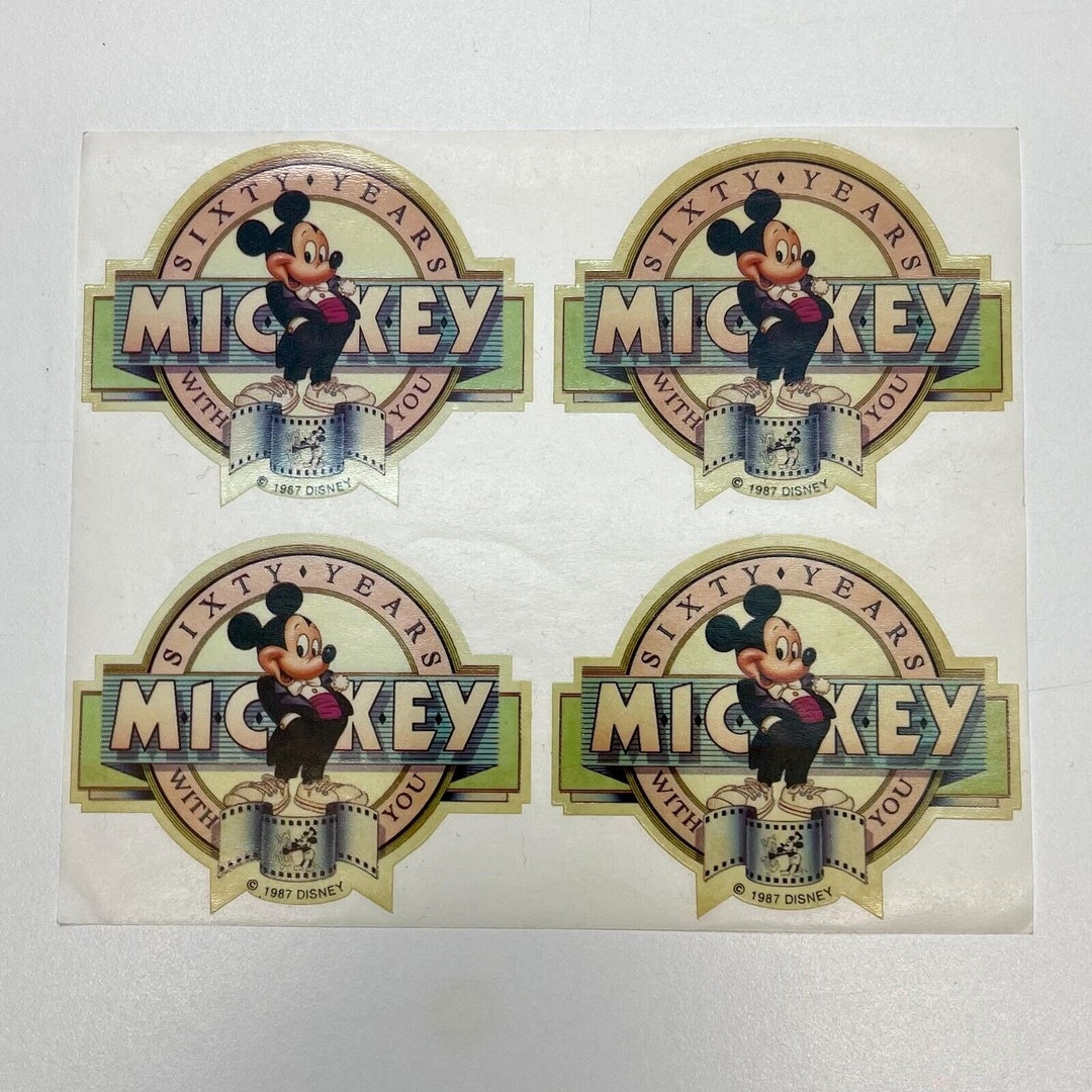 Vintage 1987 Mickey Mouse Stickers: Disney 60th Anniversary Sheet - Etsy