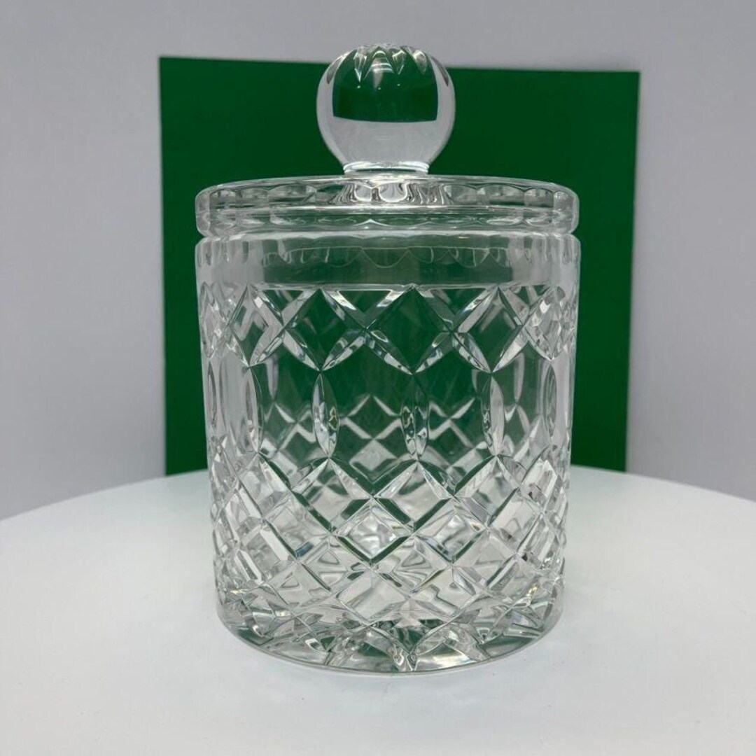 Genuine Polish Lead Crystal Cookie Jar With Lid Vintage Diamond Cut ...