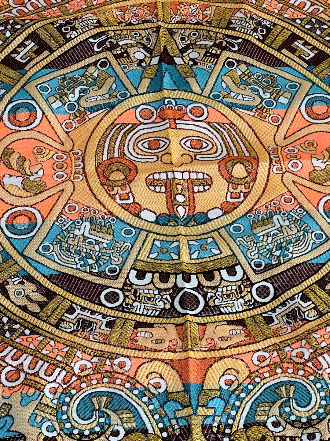 Aztec Calendar, Hand Embroidered, Blanket, Bed, 6 Feet, Altar Cover ...