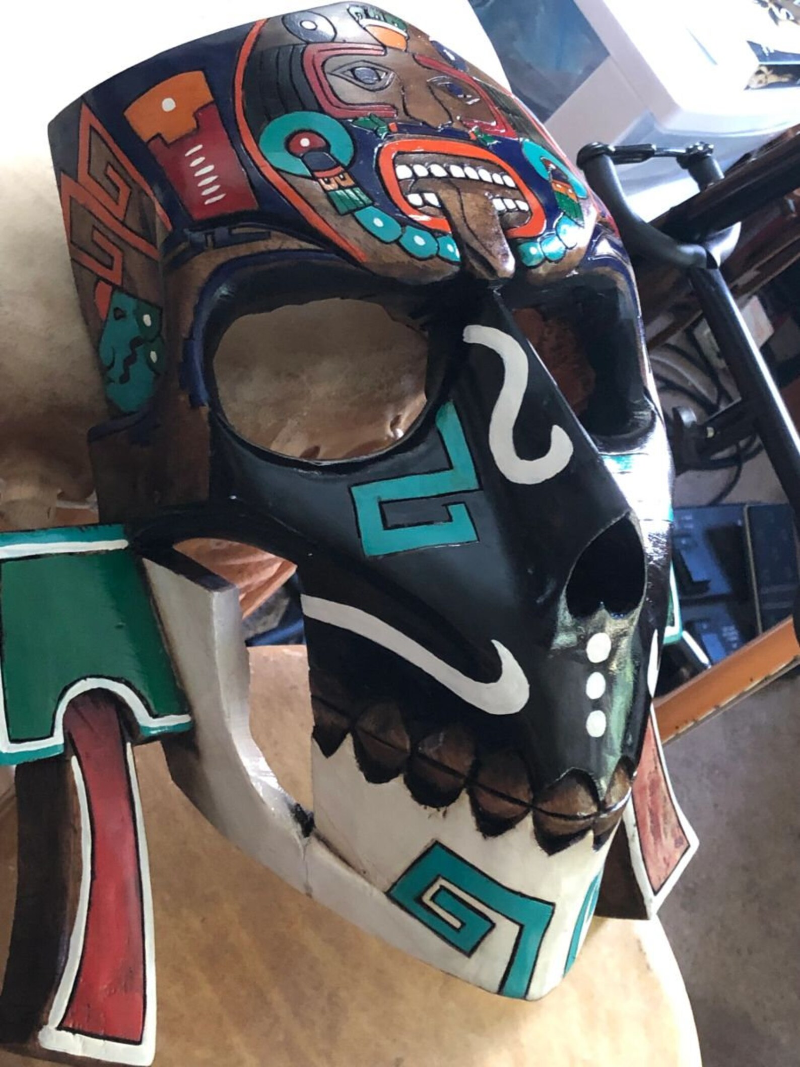 Tonatiuh Aztec Sun God Mask Wood Carved From Mexico - Etsy