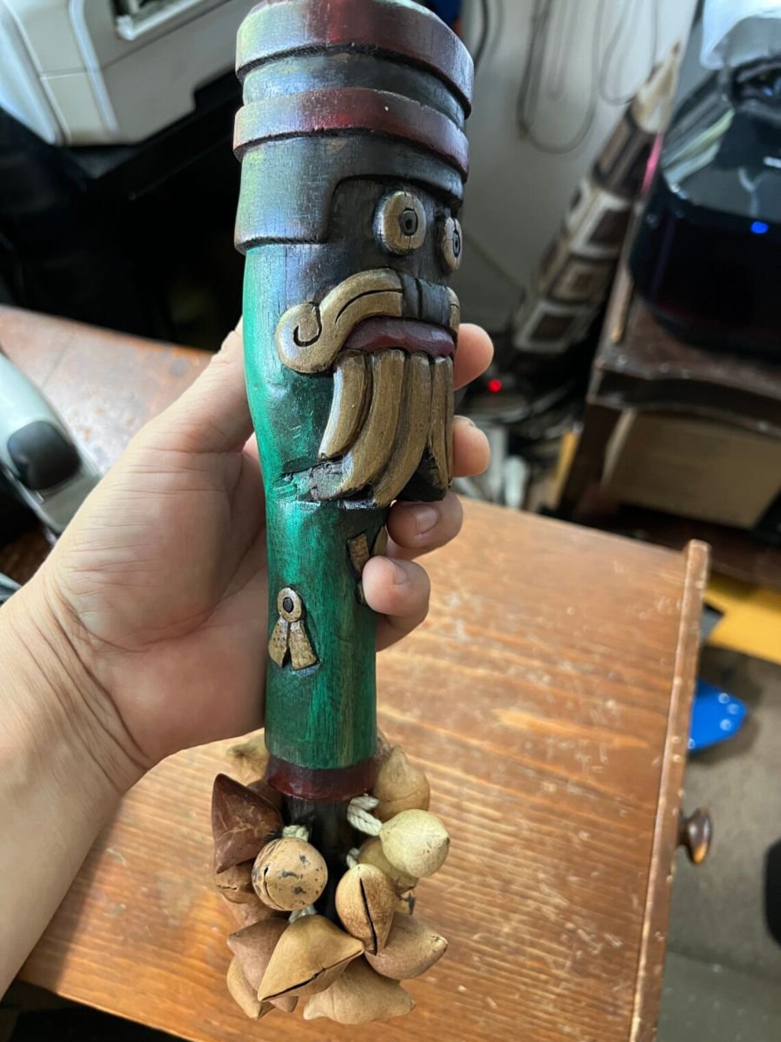 Tlaloc Aztec Dance Rattle 12 Ayoyotes Sonajera - Etsy