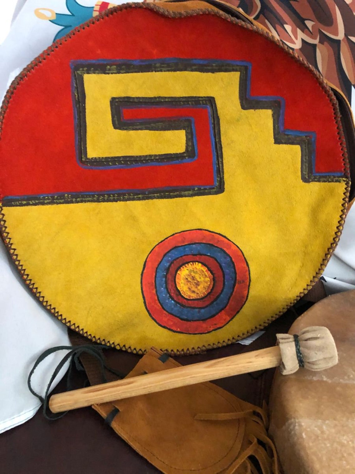 Aztec Warrior Shield chimalli Drum Carrier Backpack Cover - Etsy