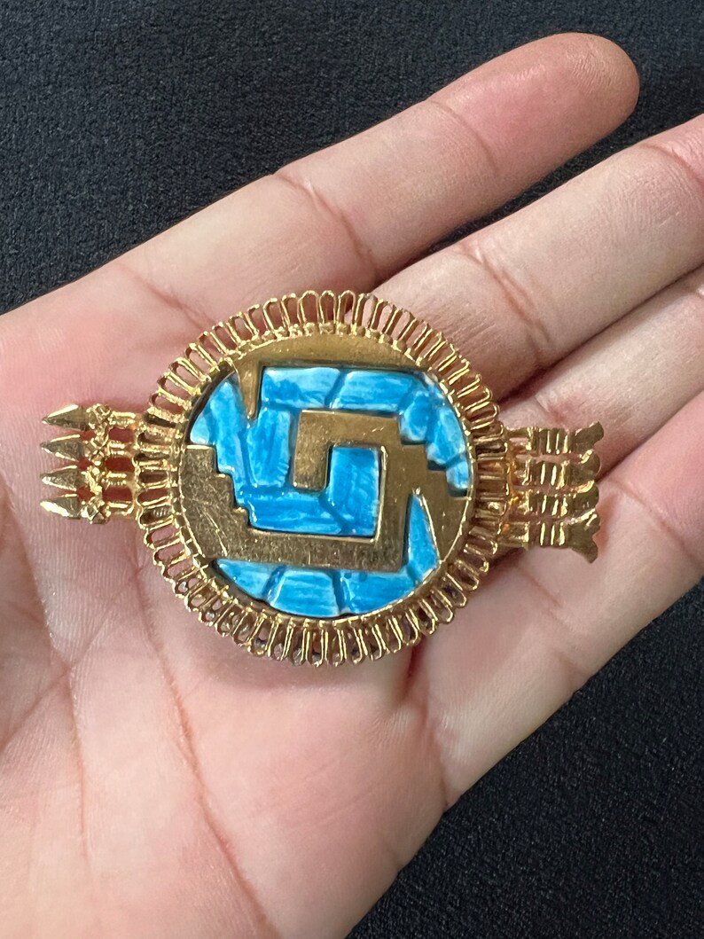 Vintage Rare Aztec Chimalli Aztec Warrior Shield Brooch - Etsy