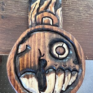 Wood Carved Tecpatl Flint Obsidian Sacrificial Dagger Replica Art Altar ...