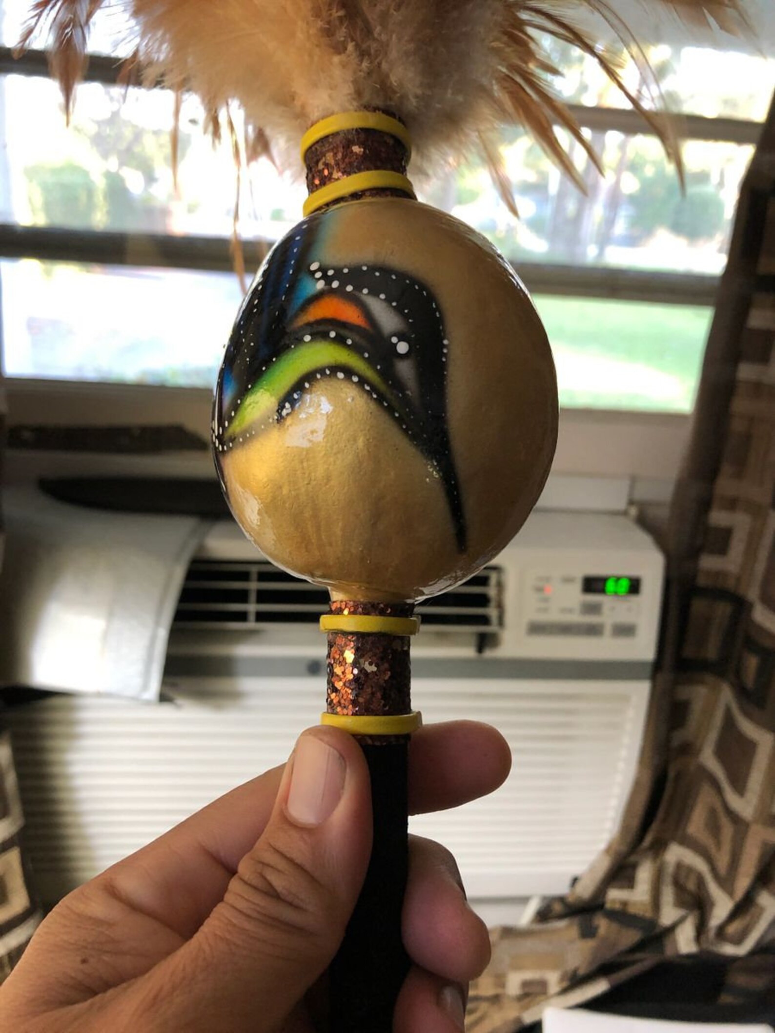 Golden Hummingbird Aztec Deluxe Hand Rattle Danzante Azteca | Etsy