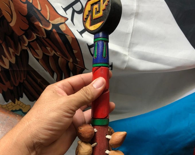 Aztec Mexica Chimalli Shield Danzante Rattle, Xicalcoliuhqui ...