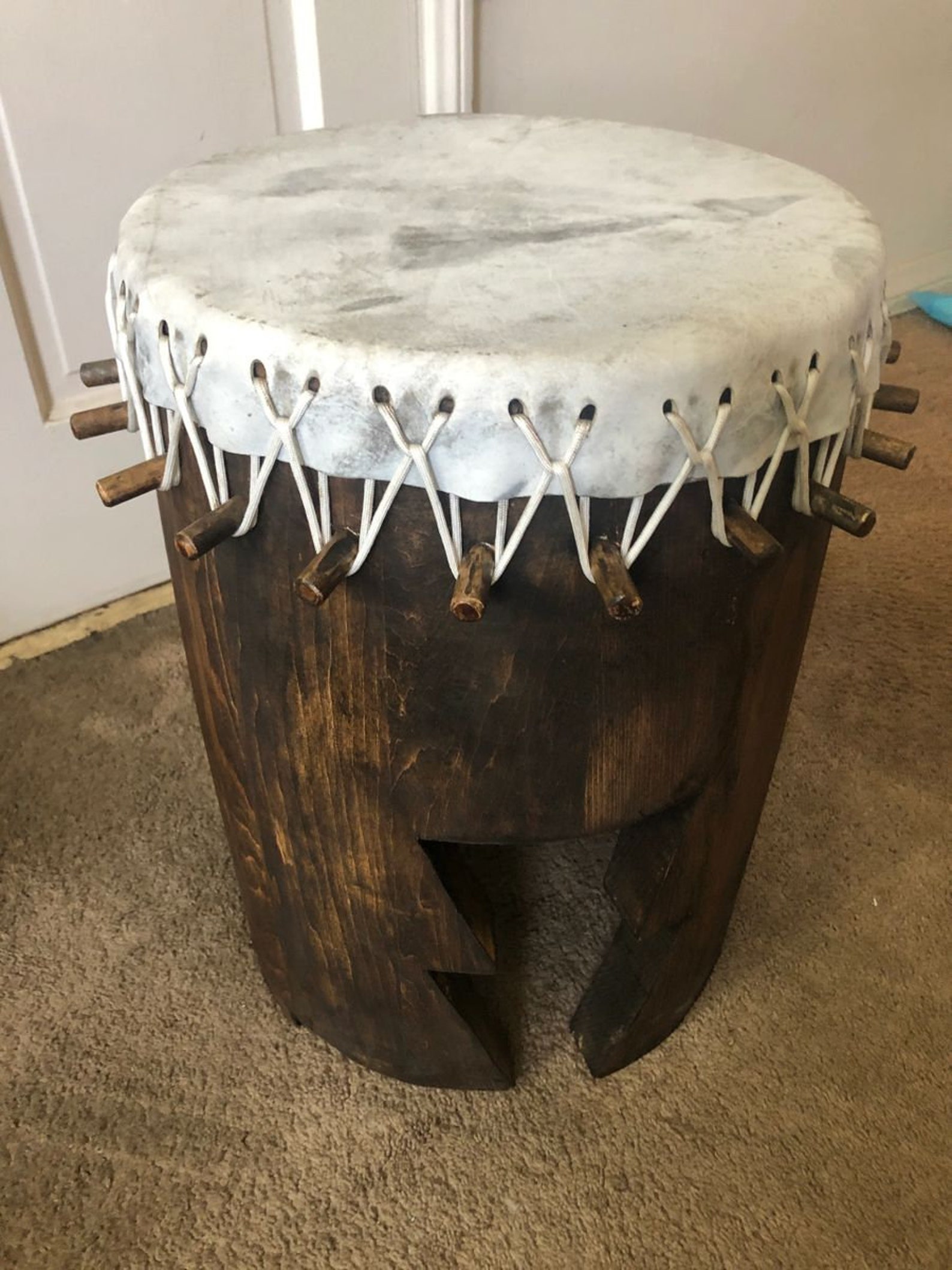 Azteca Danzante Huehuetl Tambor corto 19 1/2 de alto x | Etsy