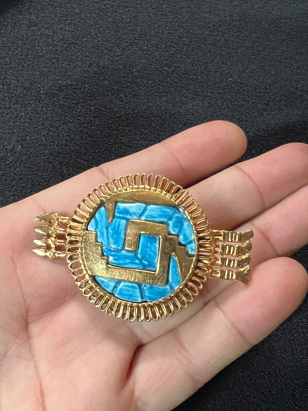 Vintage Rare Aztec Chimalli Aztec Warrior Shield Brooch - Etsy