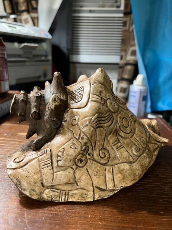 Mayan Relic Carved Conch Shell From Mayan Peninsula Mexico - Etsy