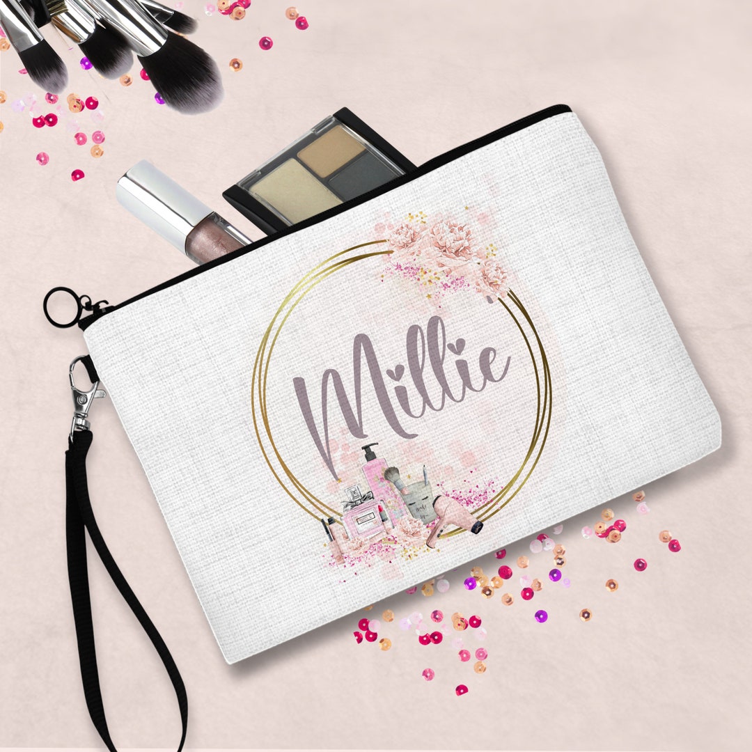 Personalised Make up Themed Cosmetic Bag, Girls Beauty Bag With Name ...