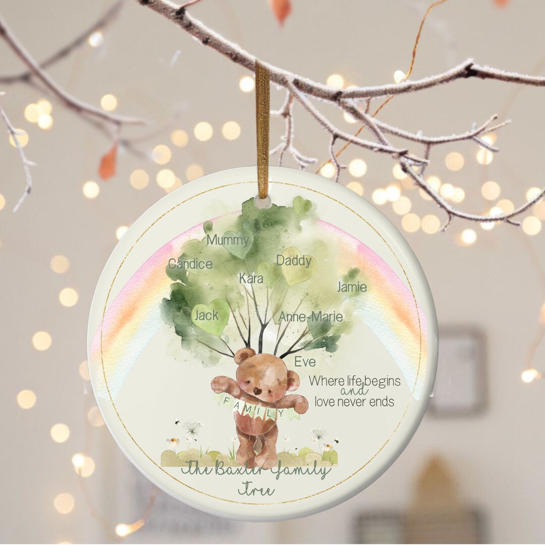Personalised Family Tree Decoration, Cute Bear Family Tree, Our Family ...