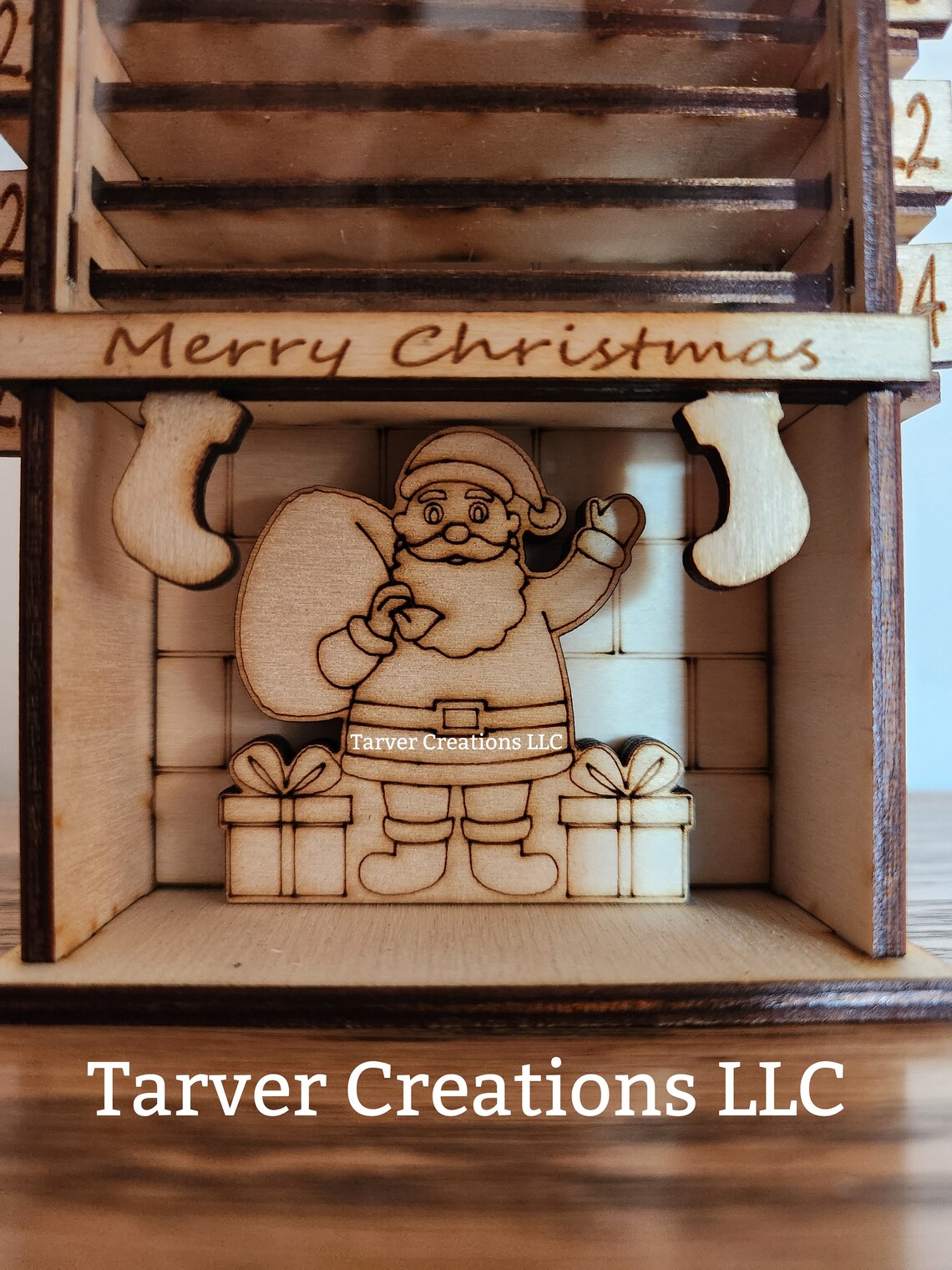 Santa Countdown to Christmas Fireplace - Etsy