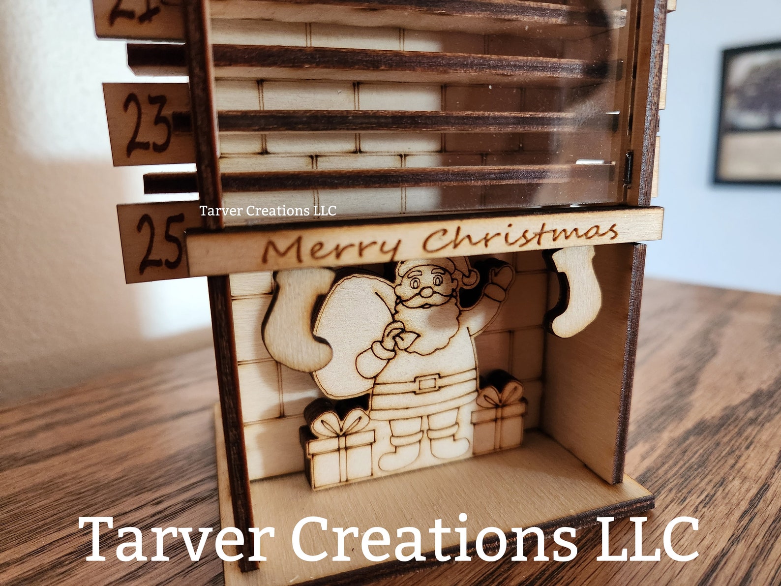 Santa Countdown to Christmas Fireplace - Etsy