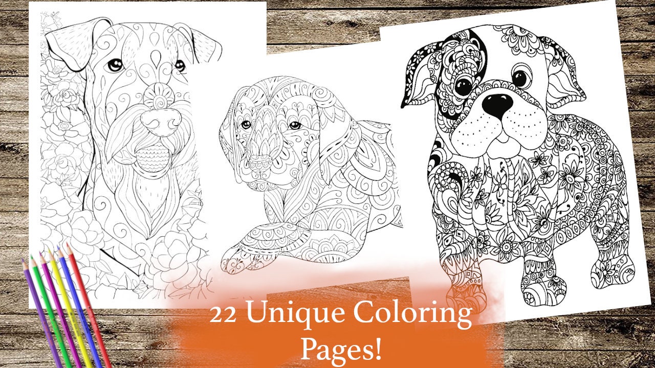 Hard Coloring Pages Of Dogs