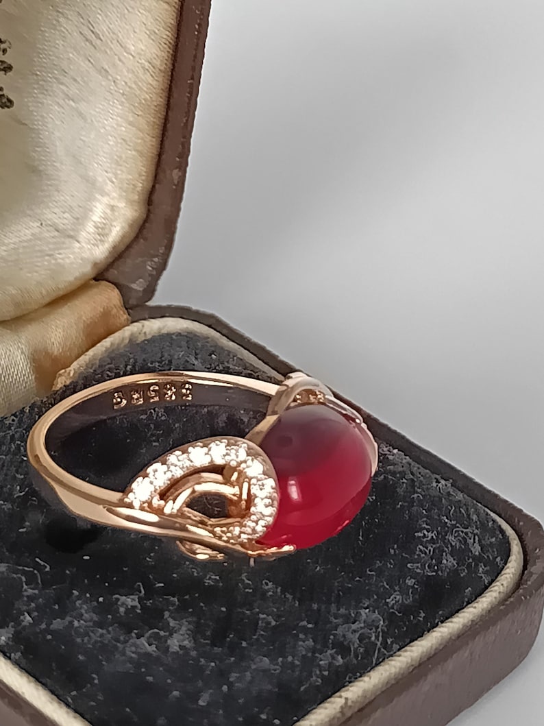 Vintage 14CT Rolled Gold Ruby Ring - UK Size N US 6 3/4 -hallmarked ...