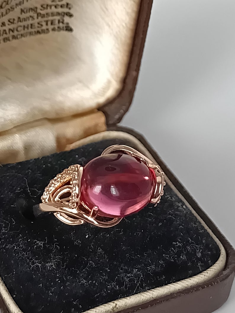 Vintage 14CT Rolled Gold Ruby Ring - UK Size N US 6 3/4 -hallmarked ...