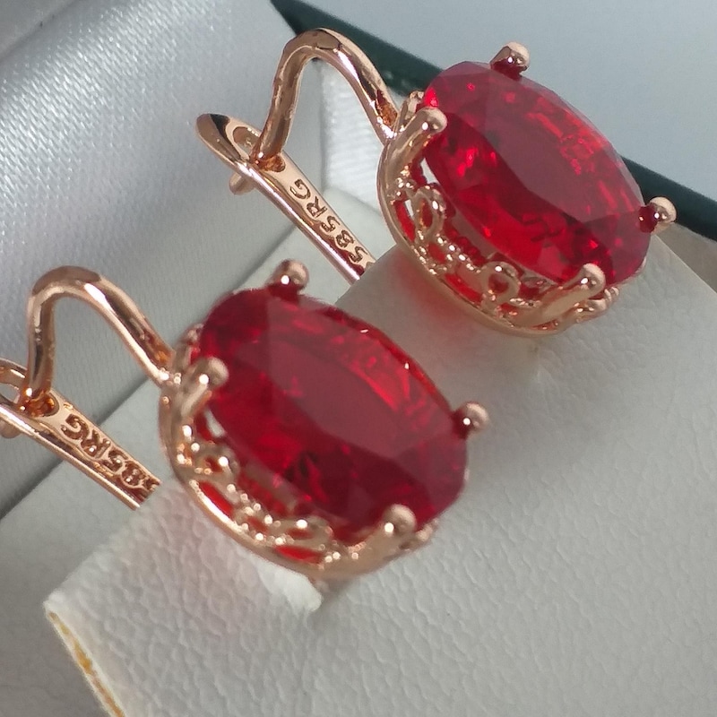 14ct Ruby Earrings - Etsy