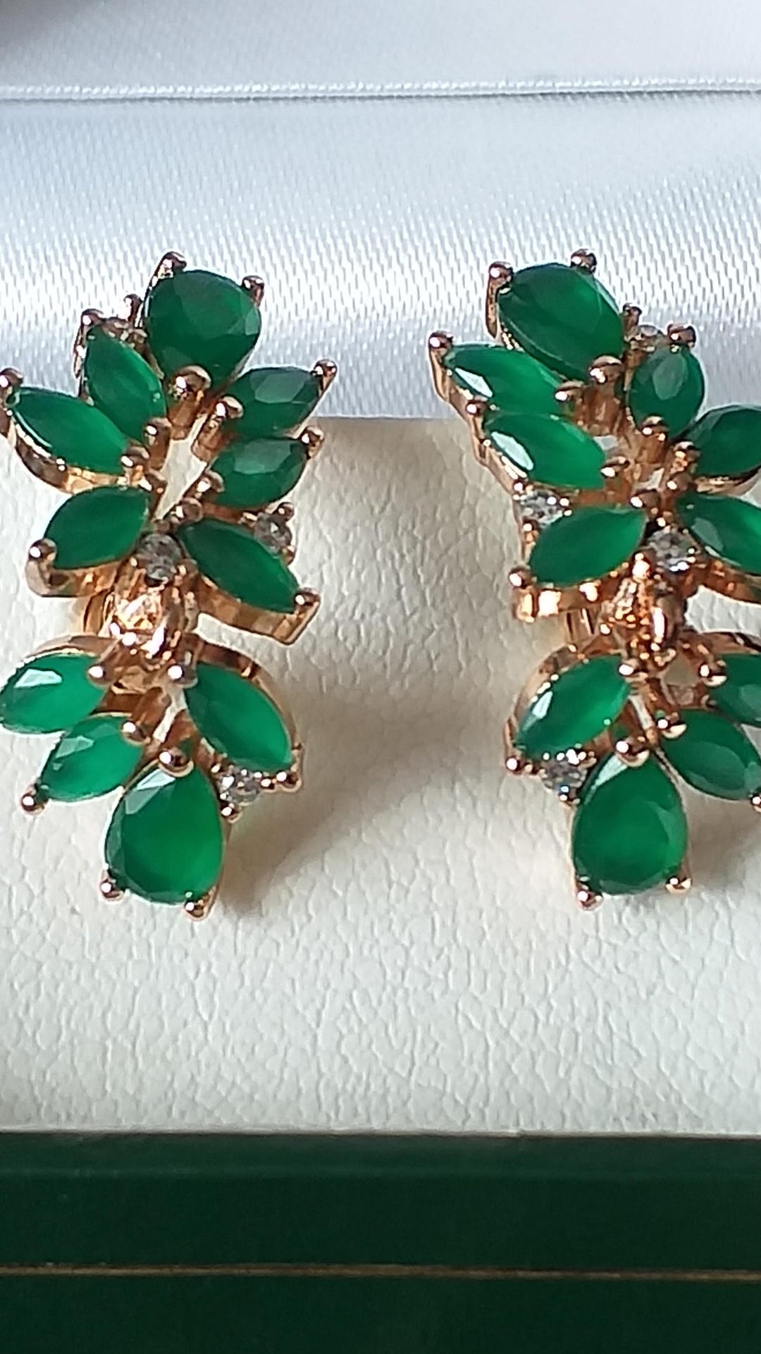 Vintage 1990-s 14 Ct Rolled Gold Emerald Earrings-hallmarked 585 RG - Etsy