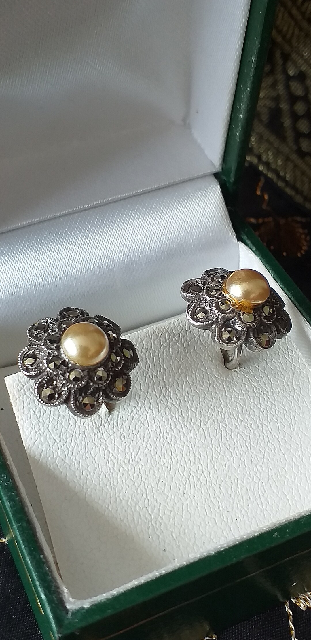 Antique Vintage Early Victorian 1840-s Silver 925 Pearl Screw Back Earrings - Etsy