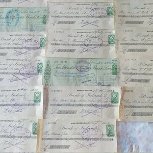 Old Irish Cheques Job Lot of 17 Cheques Most 1920-s, Bank of Ireland ...