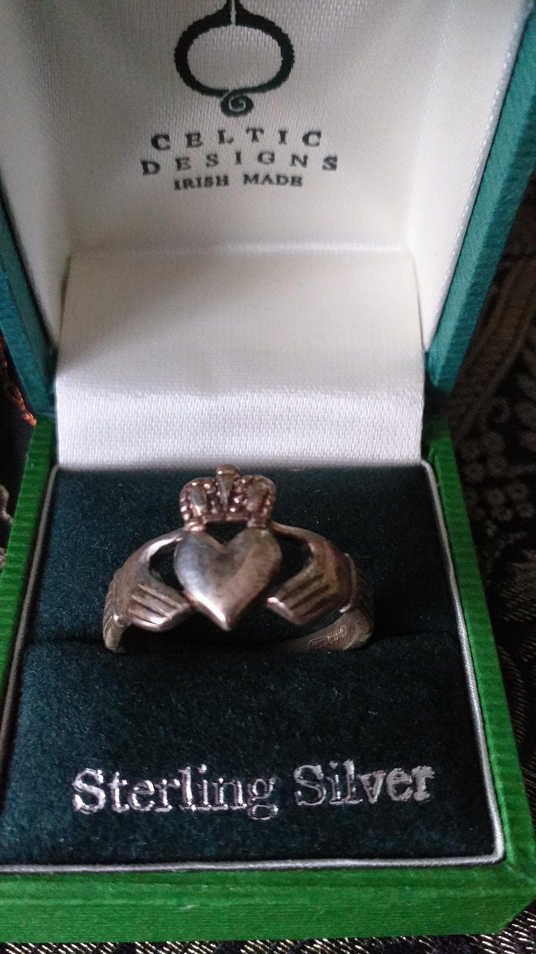 Vintage 1950 Dublin Hallmarks Claddagh 925 Silver Ring UK T US 9.75 in ...