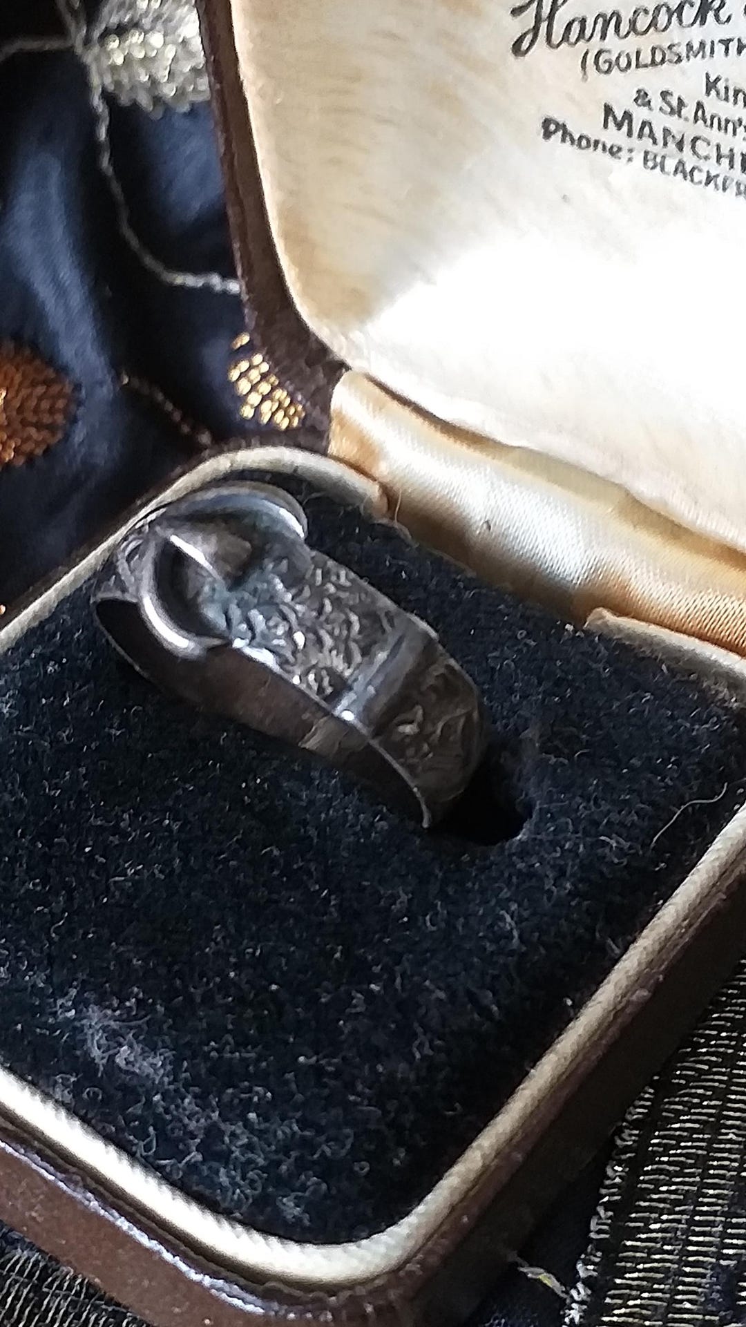 Antique 1901 Birmingham Hallmarks Sterling Silver Buckle Size UK O US 7 ...