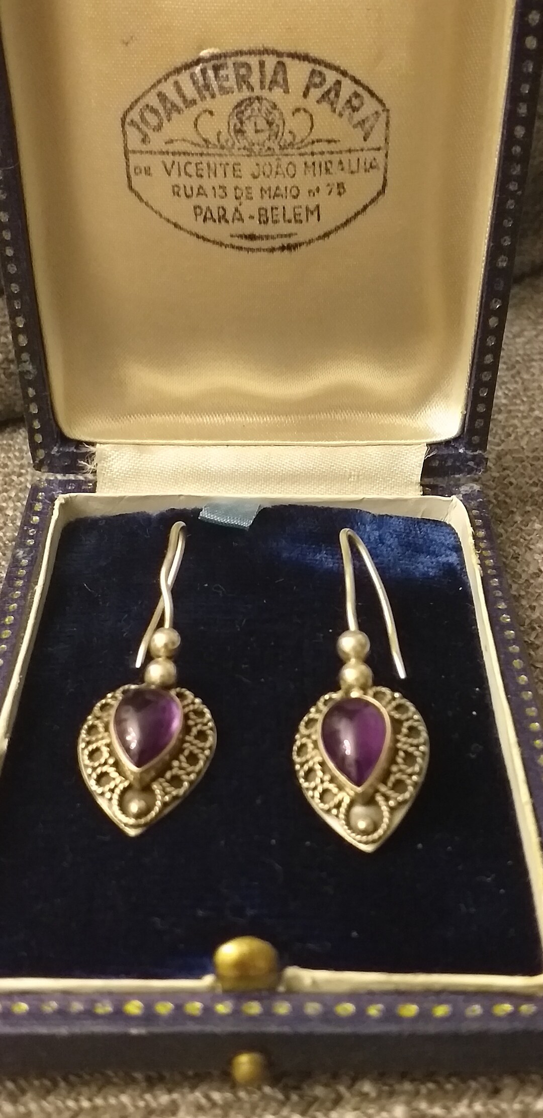 Antique Vintage 1900 Heavy Colonial India Amethyst Sterling Silver ...