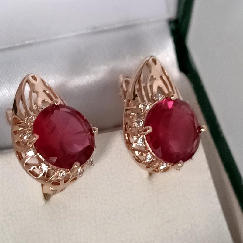 Genuine Ruby Earrings Etsy Uk 9308