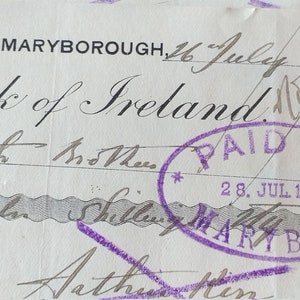 Old Irish Cheques Job Lot of 17 Cheques Most 1920-s, Bank of Ireland ...