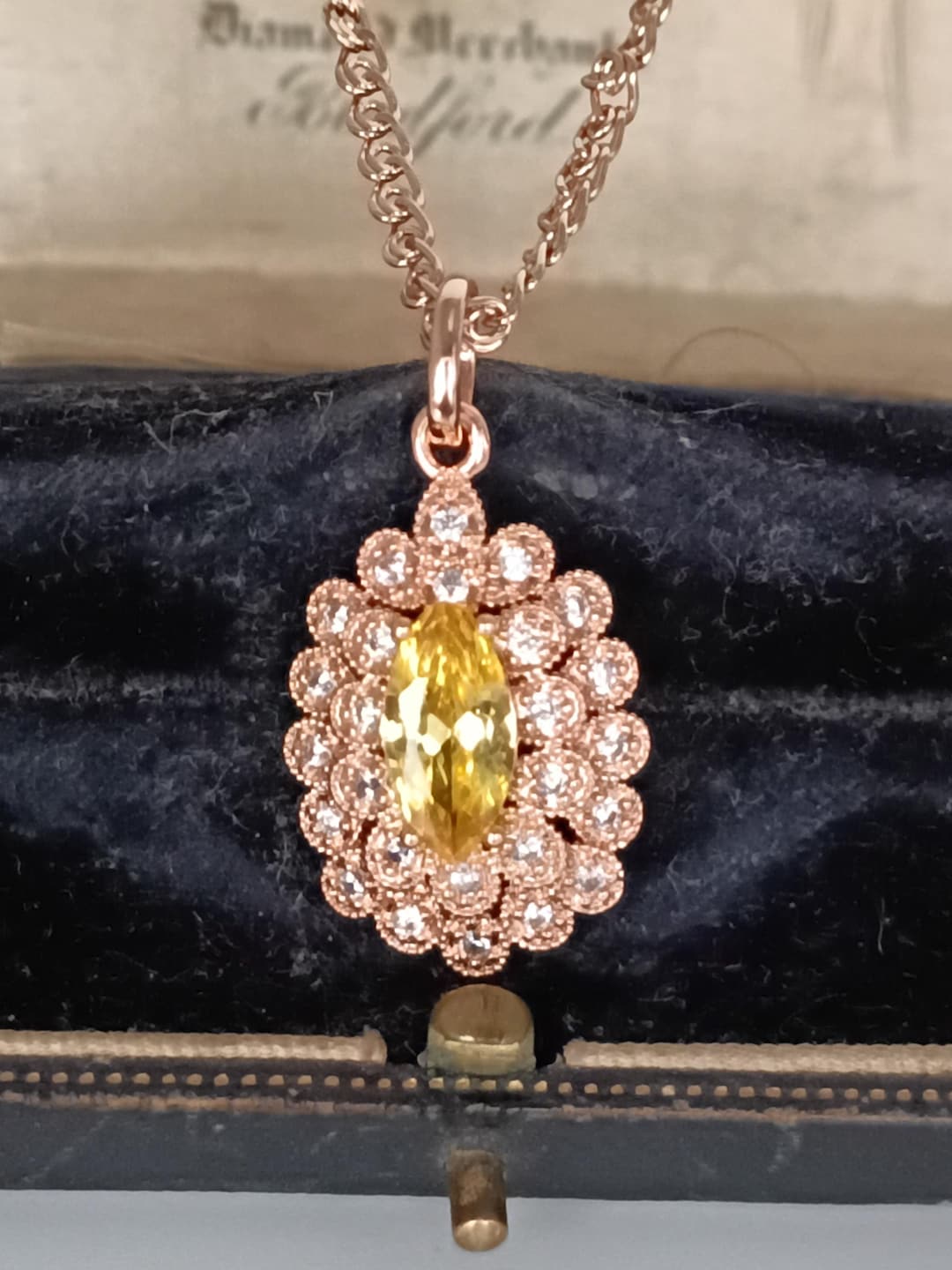 Vintage 1990-s 14 CT Rolled Gold Large Citrine Pendant on Chain ...
