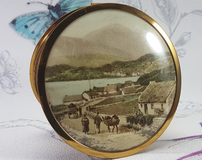 Vintage Souvenir Powder Compact, Connemara Collectable Compact Mirror ...