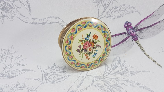 1950s Stratton powder compact, vintage floral Stratto… - Gem