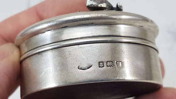 Antique silver powder box, unusual 1920s sterling sil… - Gem