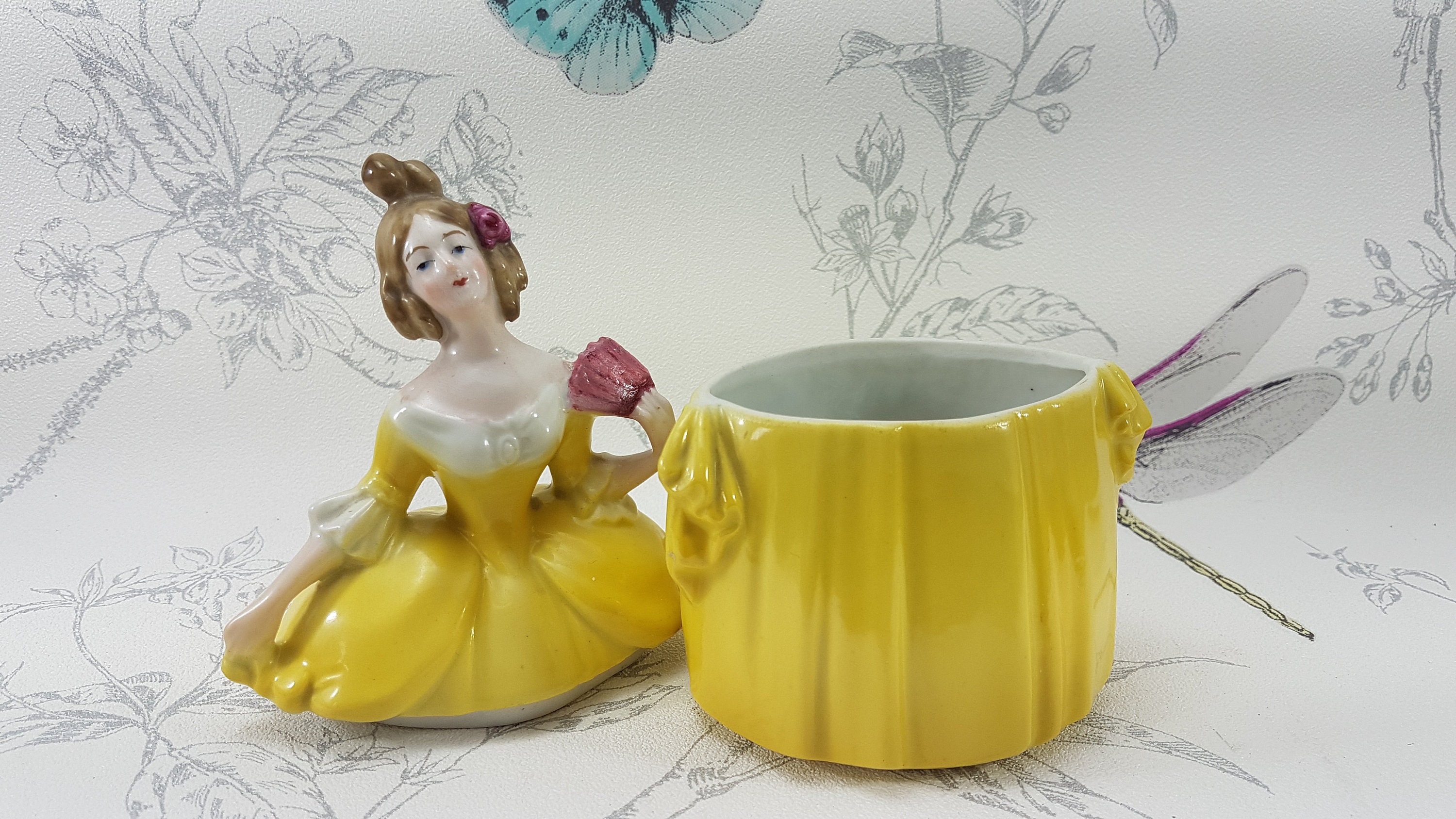 Art Deco Half Doll Crinoline Lady Powder Jar Vintage - Etsy UK