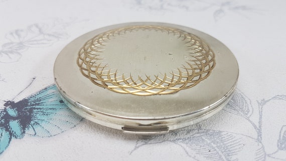 Vintage Stratton silver plate compact mirror, Stratto… - Gem