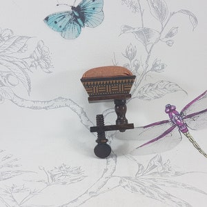 Antique Wooden Sewing Clamp Pin Cushion Inlaid Wood Sewing - Etsy