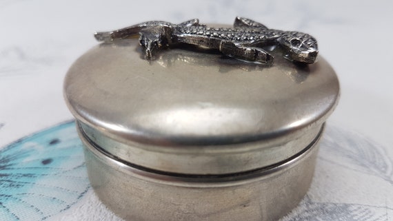 Antique silver powder box, unusual 1920s sterling sil… - Gem