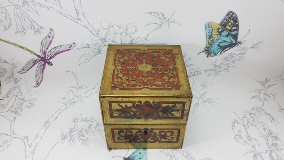 Antique French perfume box, French boulle cube shaped… - Gem