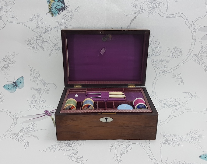 Antique Sewing Box, Edwardian Sewing Box, Early 20th Century Sewing ...