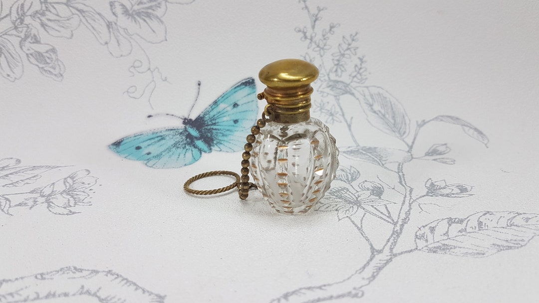 Antique French Cut Glass Scent Bottle for a Chatelaine, Small Scent ...