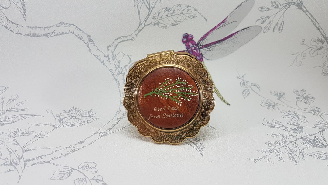 Vintage Le Rage Powder Compact, Good Luck From Scotland, Rare Le Rage ...
