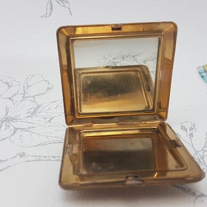 Art Deco Powder Compact, Vintage Gilt Metal and White Enamel Compact ...