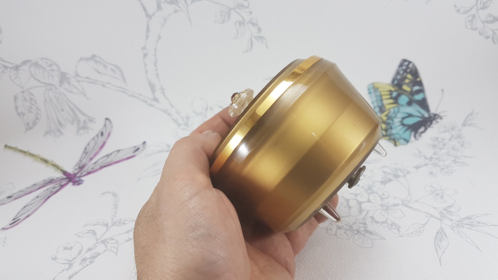 Vintage Music Box Powder Bowl With Rhinestone Jewelled Lid - Etsy UK