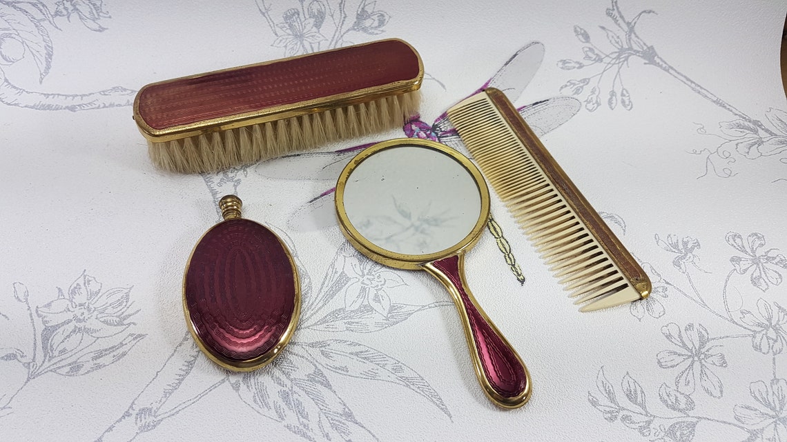 Art Deco Engine Turned Vanity Set Vintage Art Deco Perfume - Etsy UK