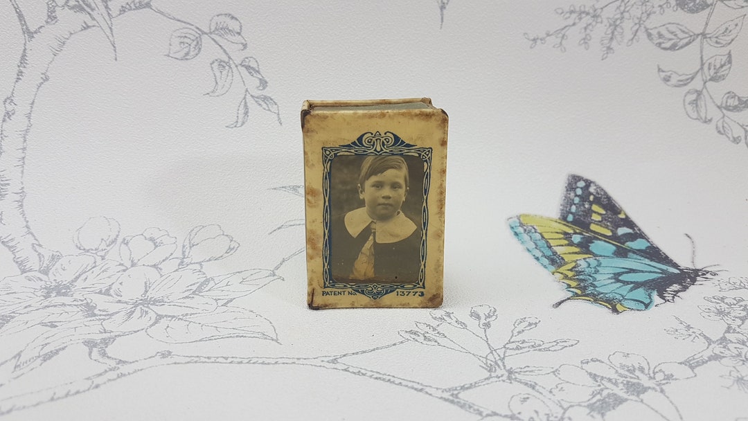 Antique Match Box Holder With Photograph Windows, Early 20th Century ...